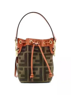 Fendi Mon Tresor Zucca Embroidered Canvas Mini Bucket Bag