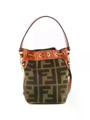 Fendi Mon Tresor Zucca Embroidered Canvas Mini Bucket Bag - Brown