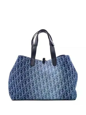 Dior Toujours Oblique Denim Large Tote Bag