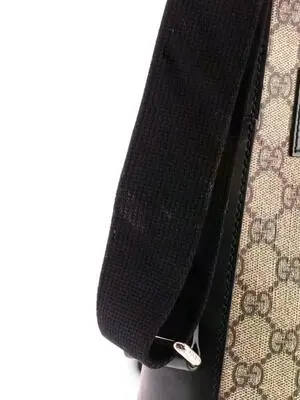 Gucci Front Zip Messenger Gg Coated Canvas Medium Crossbody Bag