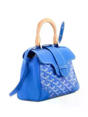 Goyard Saigon Top Handle Bag Coated Canvas With Leather Mini Shoulder Bag - Blue