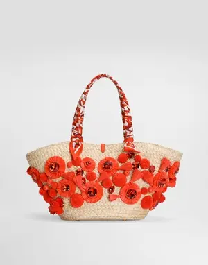 Dolce & Gabbana Dolce Gabbana Embellished Straw Tote Bag
