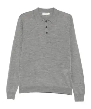 LANVIN Long-sleeve Polo Shirt - Grey