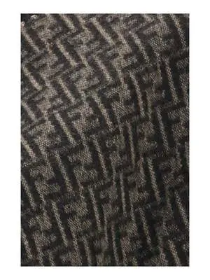Fendi Ff Zucca Wool And Cashmere Poncho - Black