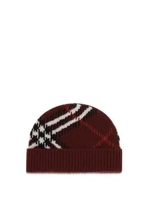 Burberry Cashmere Check Beanie - Multicolor