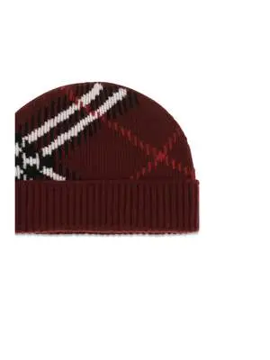 Burberry Cashmere Check Beanie - Multicolor