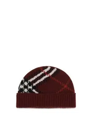 Burberry Cashmere Check Beanie - Multicolor