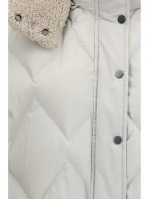 Brunello Cucinelli Padded Vest With Shearling Hood