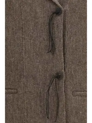 Giorgio Armani Wool Jersey Jacket With Leather Tassels