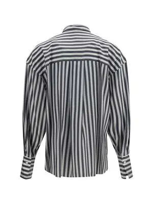 Brunello Cucinelli Silk Poplin Striped Shirt