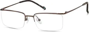 Zenni Rectangle Glasses Titanium Frame - Brown