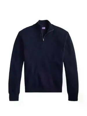Ralph Lauren Purple Label Half-zip Cashmere Sweater - Blue