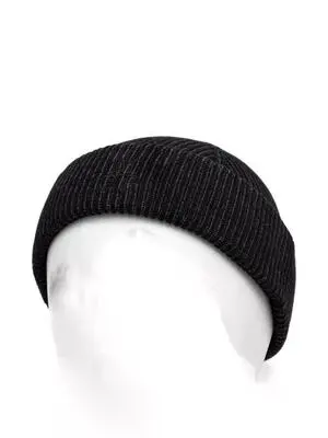 Marc O'polo Logo-embroidered Ribbed-knit Beanie Hat - Black