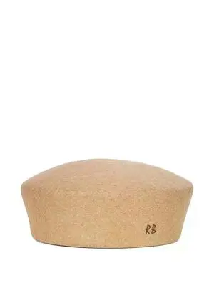 Ruslan Baginskiy Logo-embroidered Felt Pillbox Beret - Neutrals