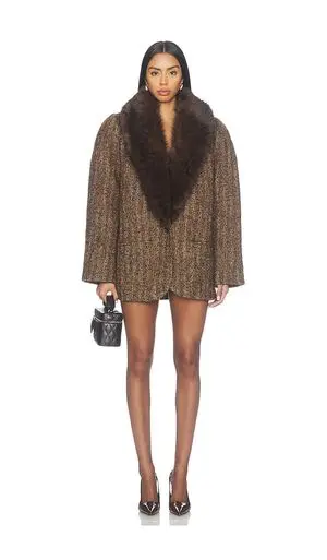 Ronny Kobo Morrison Coat In Brown