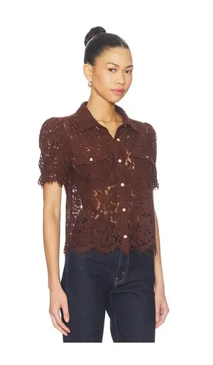 Generation Love Mikaelle Lace Shirt In Brown