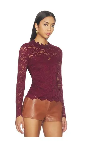 Generation Love Vix Lace Top In Red