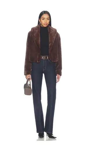 Blanknyc Faux Fur Teddy Coat In Brown