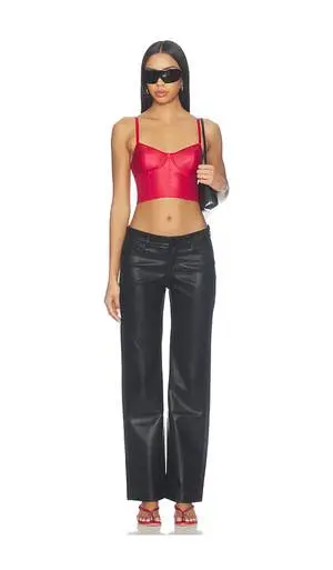 SKARLETT BLUE Late Night Cropped Cami Top In Red