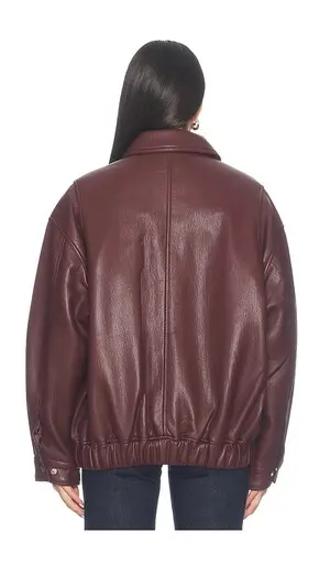 AGOLDE Ona Bomber Jacket In Burgundy