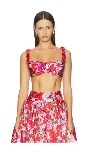 PatBO Peony Sequin Top - Red
