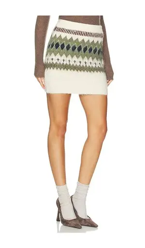 Susana Monaco Fair Isle Sweater Skirt In Ivory
