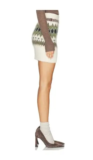 Susana Monaco Fair Isle Sweater Skirt In Ivory