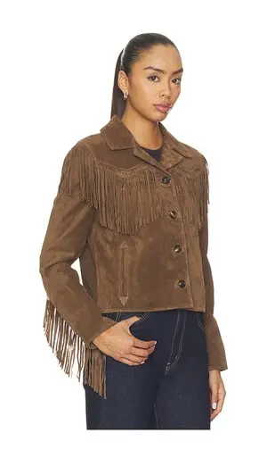 NILI LOTAN Eloi Suede Jacket In Brown