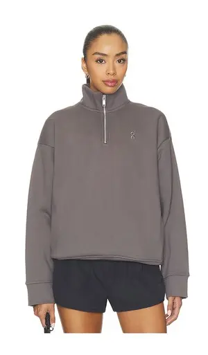 On Club Collective 1/4 Zip In Charcoal - Ember