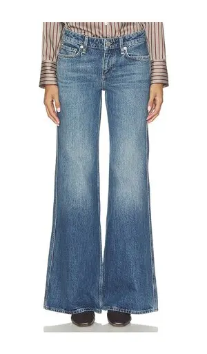 Rag & Bone Josie Low Rise Relaxed Flare Jeans In Blue - Flora