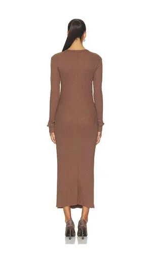 BOBI Slim Midi Dress In Tan