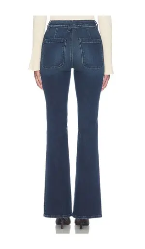 Good American Soft Tech Good Legs Flare Jeans In Blue