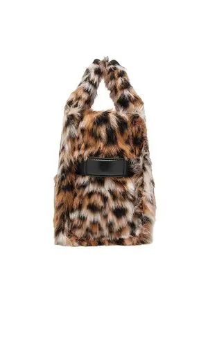 Marc Jacobs Small Tote Fur Bag In Brown - Leopard