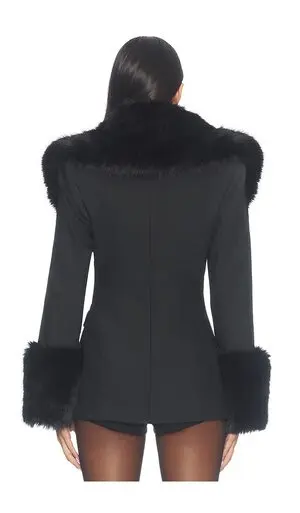 Naked Wardrobe Suiting Faux Fur Blazer