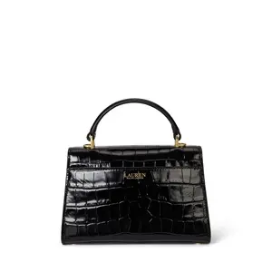 Ralph Lauren Crocodile-embossed Small Farrah Satchel