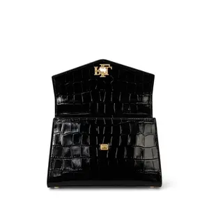 Ralph Lauren Crocodile-embossed Small Farrah Satchel