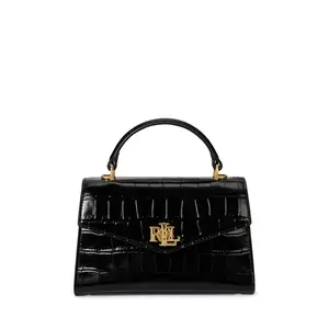 Ralph Lauren Crocodile-embossed Small Farrah Satchel