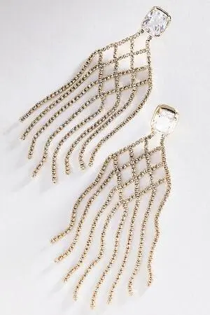 Anthropologie Crystal Chandelier Earrgs - Clear