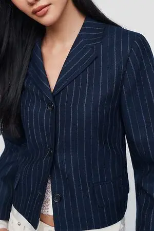 Rag & Bone Lawrence Wool Blend Cropped Blazer Jacket