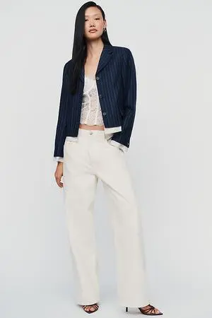 Rag & Bone Lawrence Wool Blend Cropped Blazer Jacket