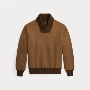 Ralph Lauren Garment-dyed Fleece Shawl Sweatshirt - Tan
