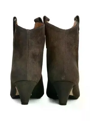 ANNA F. Pointed-toe Suede Ankle Boots