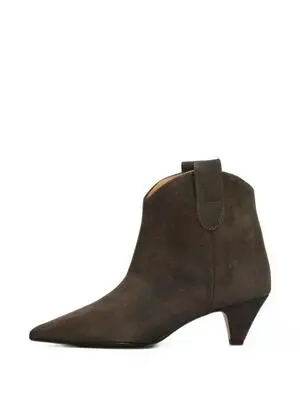 ANNA F. Pointed-toe Suede Ankle Boots