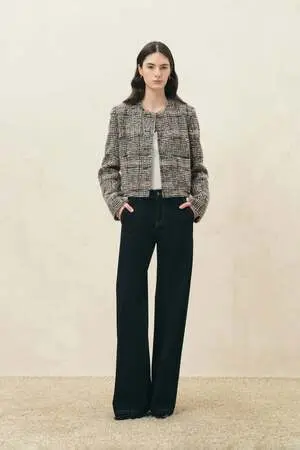 Fabrique Charlotte Plaid Boxy Jacket In Wool Blend Bouclé Tweed - Multicolor