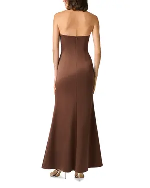 Aidan Mattox Duchess Satin Strapless Gown