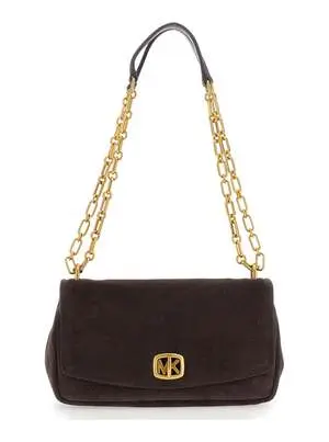 Michael Kors Mini Crossbody Handbag With Chain & Logo - Brown