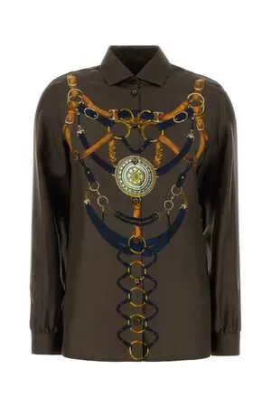 Etro Etro Women Brown Silk Shirt Brown