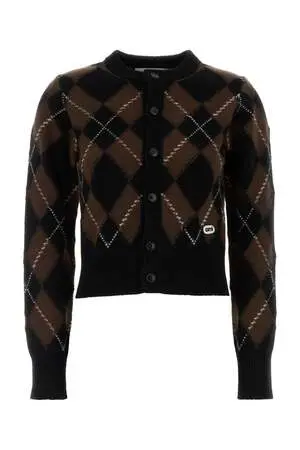 AMI Paris Embroidered Wool Cardigan - Multicolor