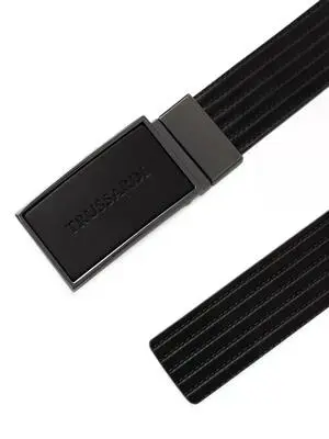 TRUSSARDI Logo-plaque Striped Belt