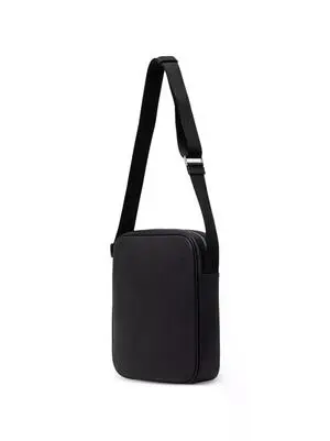 TRUSSARDI Medium Logo-print Pebbled Messenger Bag - Black